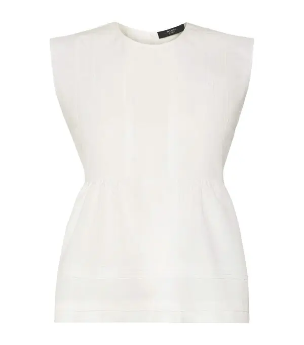 Max Mara Cotton Flared Blouse - White