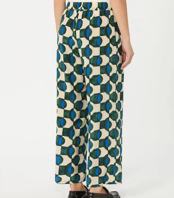 Max Mara Silk Printed Wide-leg Trousers