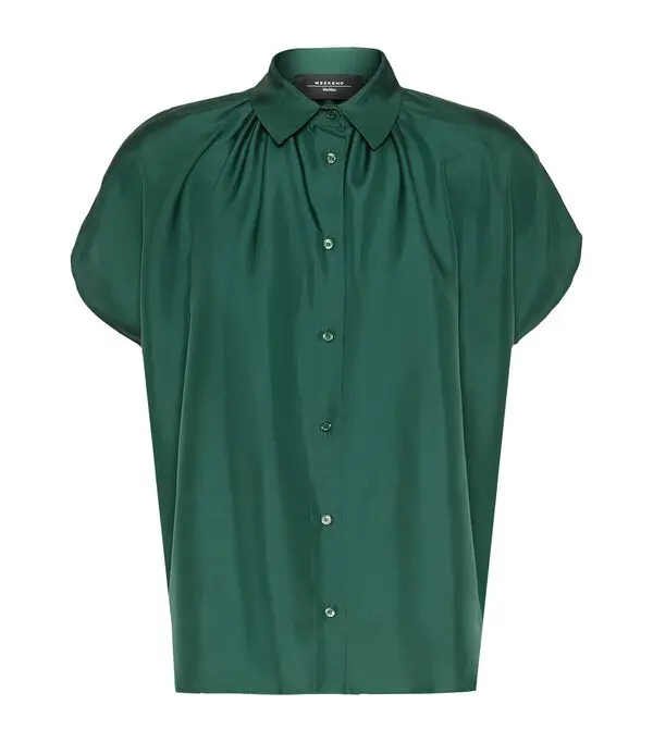 Max Mara Silk Gathered Shirt