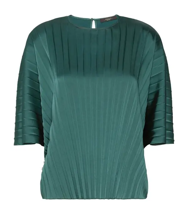 Max Mara Pleated Short-sleeve Blouse - Green
