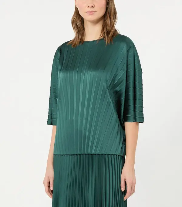 Max Mara Pleated Short-sleeve Blouse