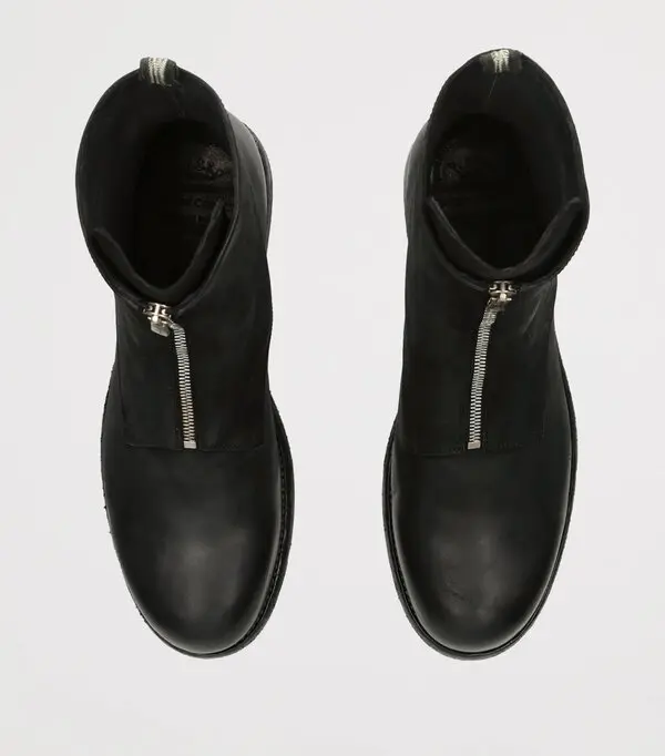 Officine Creative Leather Zip-up Ankle Boots - Black