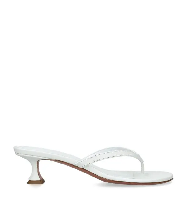 Amina Muaddi Leather Juliette Sandals 45 - White