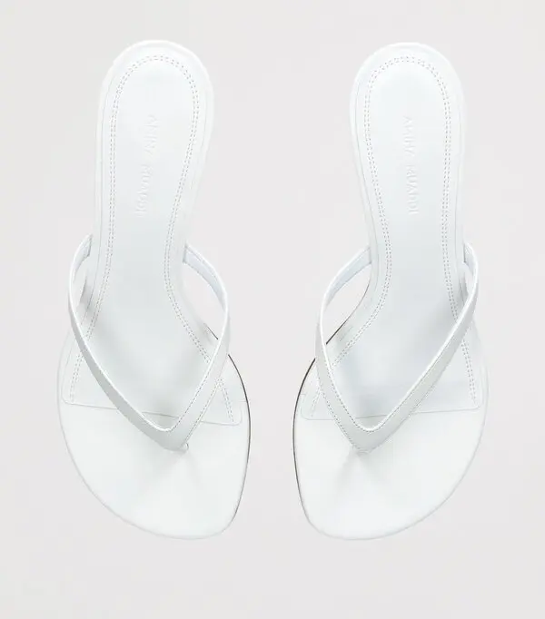 Amina Muaddi Leather Juliette Sandals 45 - White