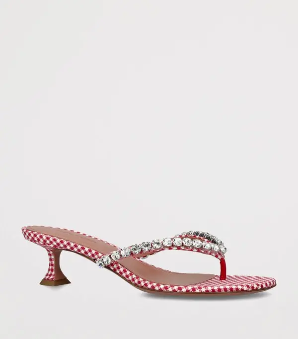 Amina Muaddi Embellished Gigi Thong Sandals