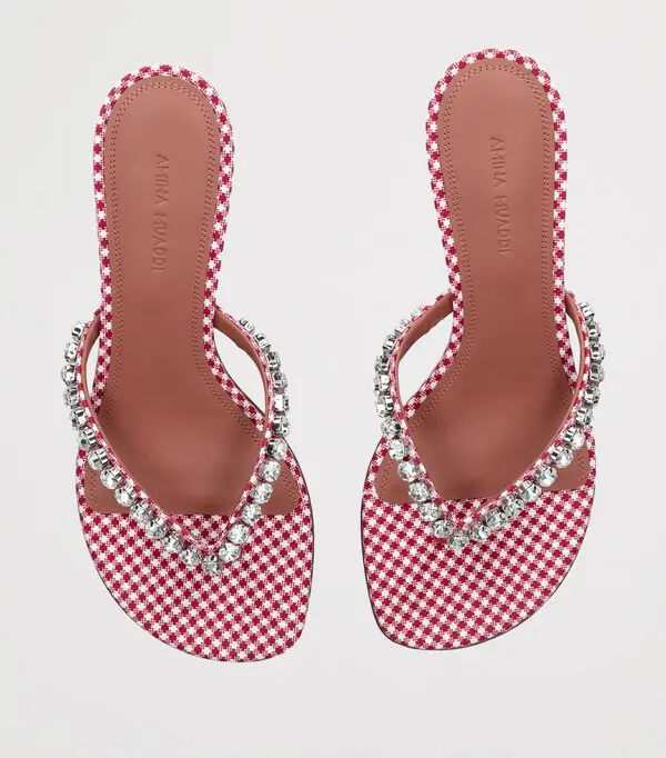 Amina Muaddi Embellished Gigi Thong Sandals