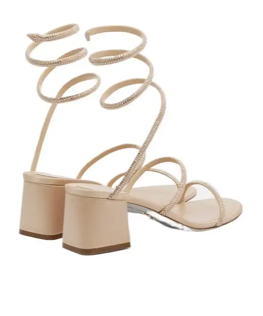 Rene Caovilla Satin Crystal Sandals