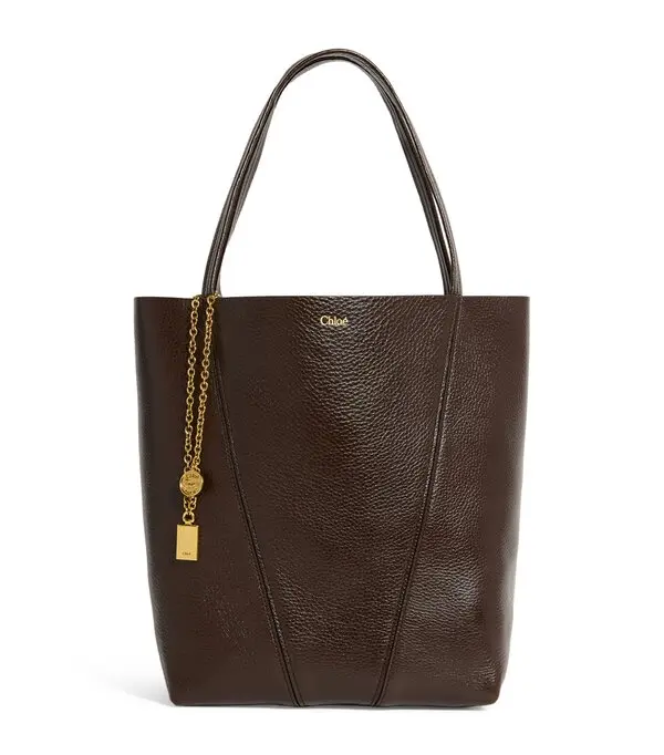 Chloé Medium Calfskin Spin Tote Bag - Brown