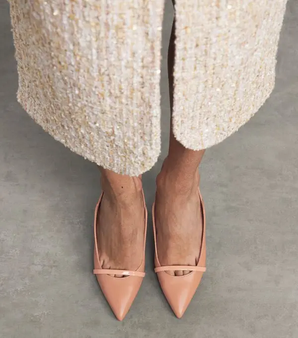 MALONE SOULIERS Leather Marion Slingback Pumps 70 - Nude