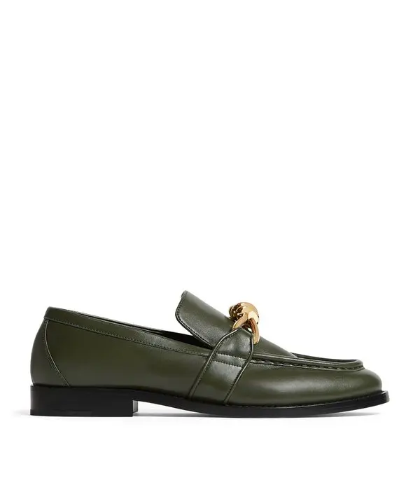 Bottega Veneta Leather Astaire Loafers - Green
