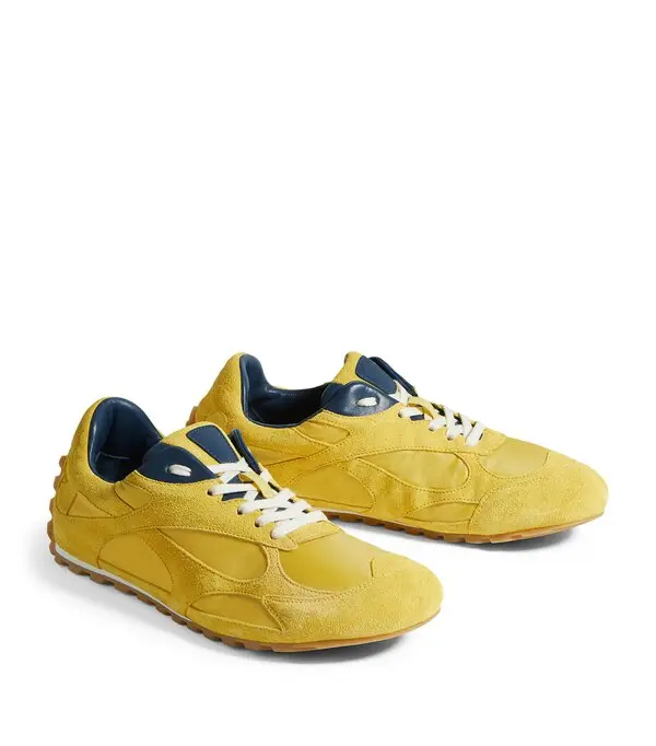 Bottega Veneta Suede-panel Orbit Flash Sneakers - Yellow