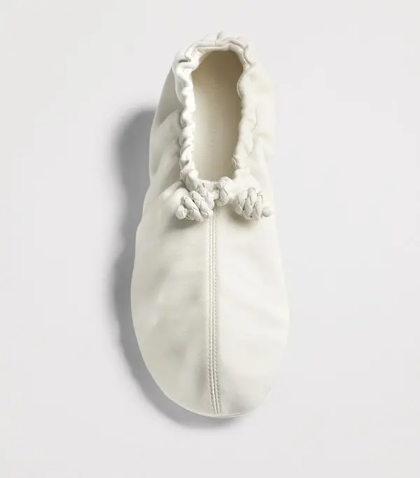 Bottega Veneta Leather Scrunched Ballet Flats