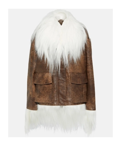 Dodo Bar Or Yoyo Shearling-trimmed Leather Jacket - White