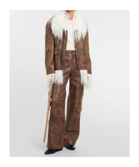 Dodo Bar Or Yoyo Shearling-trimmed Leather Jacket