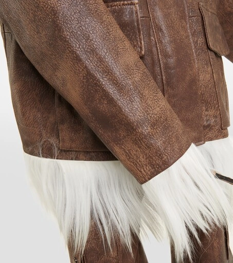 Dodo Bar Or Yoyo Shearling-trimmed Leather Jacket