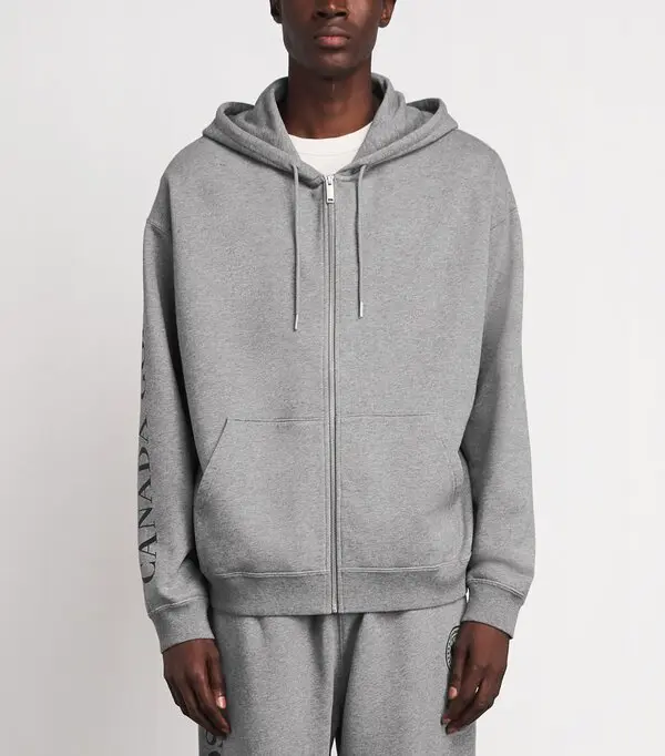 Canada Goose Organic Cotton Graphic Zip-up Hoodie - Grey