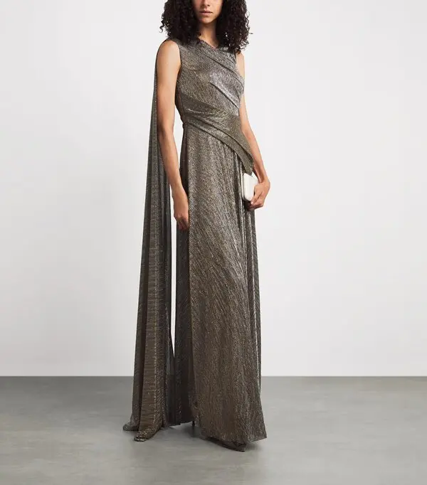 Talbot Runhof Voile Cape Gown