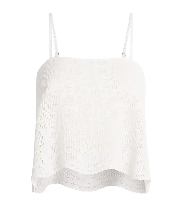 Chloé Pointelle Knit Crop Top - White