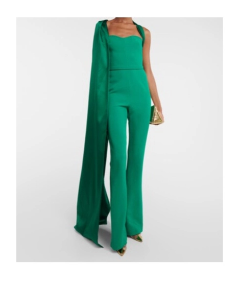 SAFIYAA LONDON Lollian Marmont Cape Jumpsuit