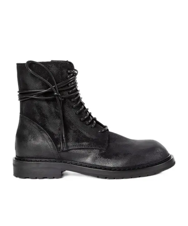 ANN DEMEULEMEESTER Danny Lace-up Ankle Boots - Black