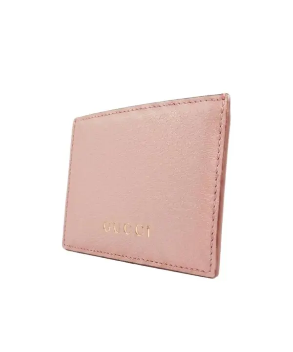 Gucci Card Case With Lettering - Light Pink