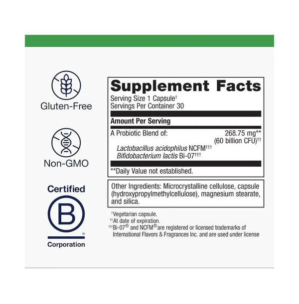 METAGENICS Ultraflora Ib Probiotic 60 Bil. Cfu Relief For Occasional Intestinal Distress - No Color