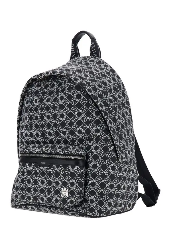 Amiri Ma Quad" Tech Fabric Backpack With All-over Logo Print