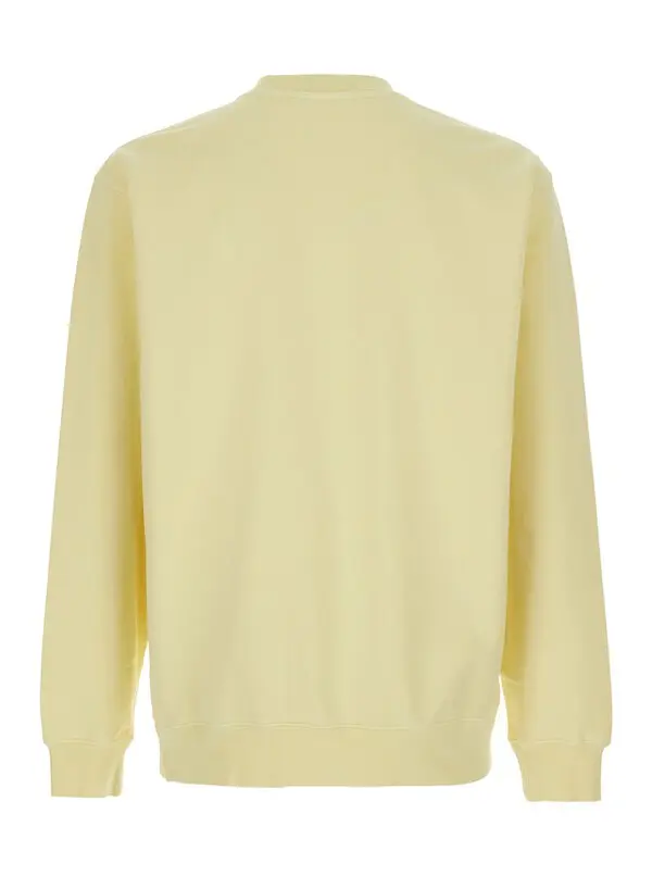 Jacquemus Le Sweatshirt Gros Grain Cotton Crewneck With Logo Patch - Yellow