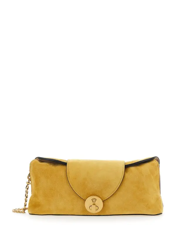 Versace Calf Leather Clutch - Yellow