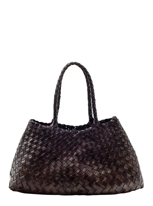 Dragon Diffusion Santa Croce Woven Leather Shoulder Bag - Brown
