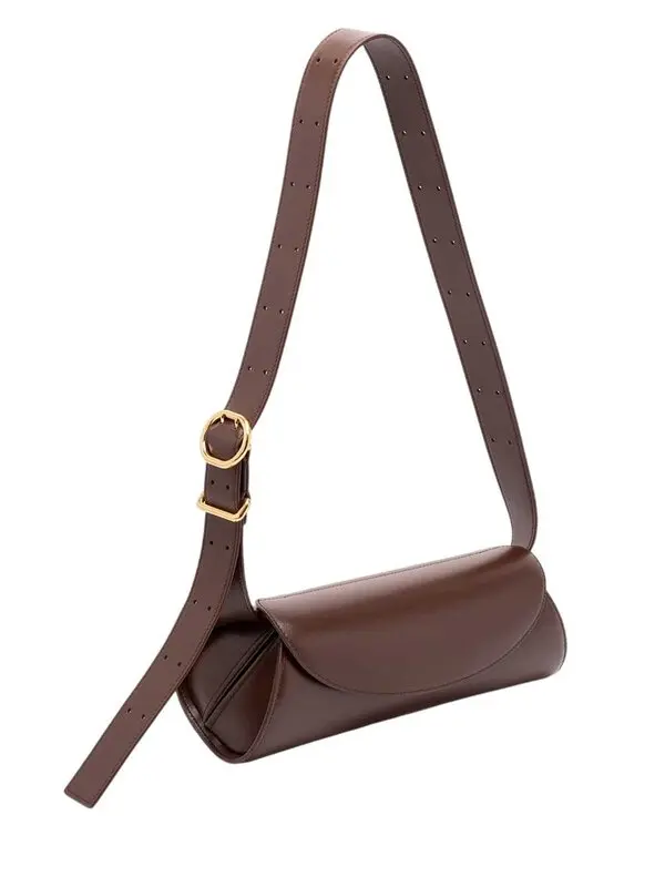 JIL SANDER Small Cannolo Shoulder Bag - Brown