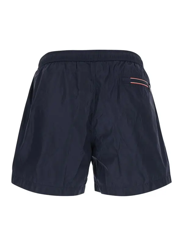 Moncler Nylon Swim Shorts With Logo Detail - Multicolor