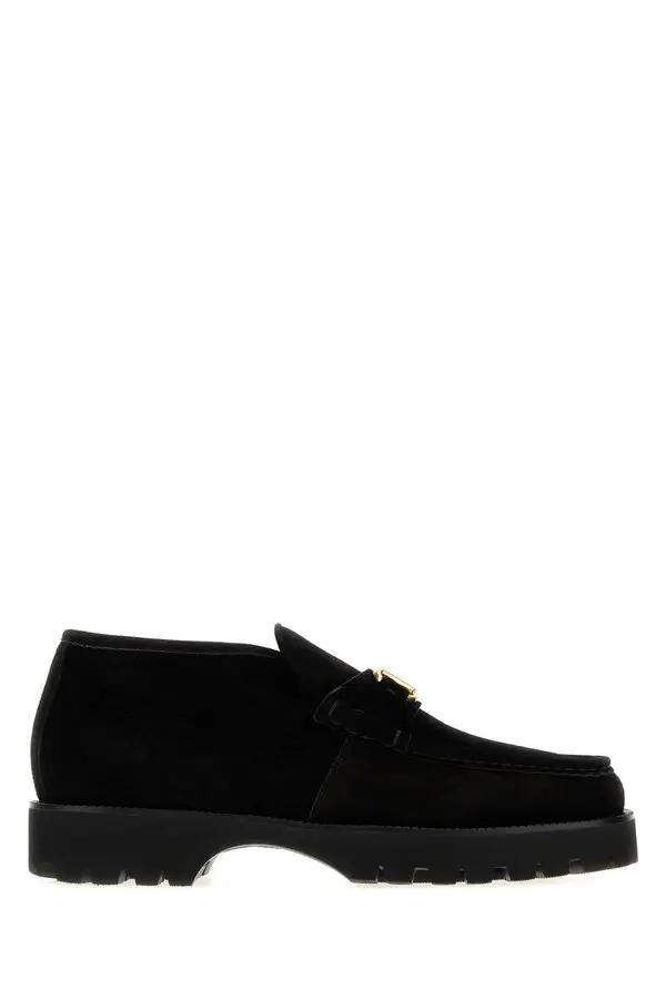 Valentino Garavani Suede Vlogo Signature Loafers - Black