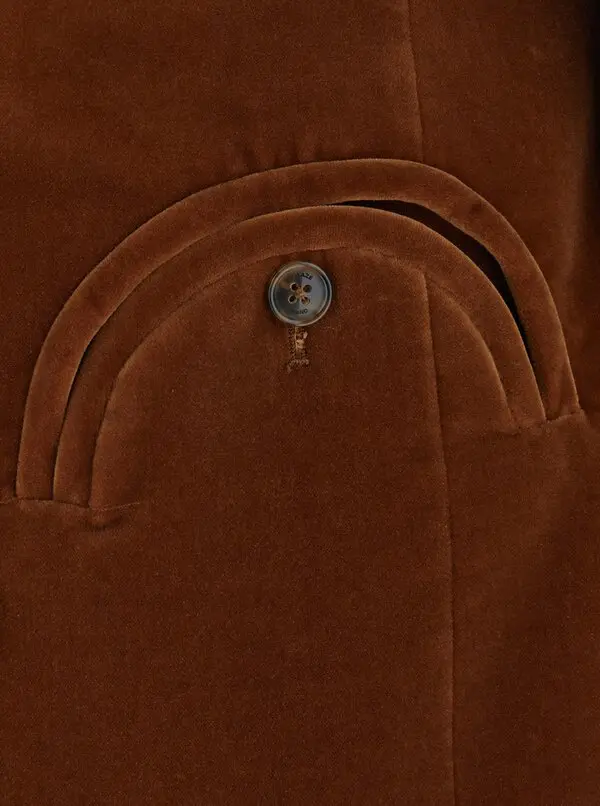BLAZÉ MILANO Double-breasted Velvet Jacket - Brown