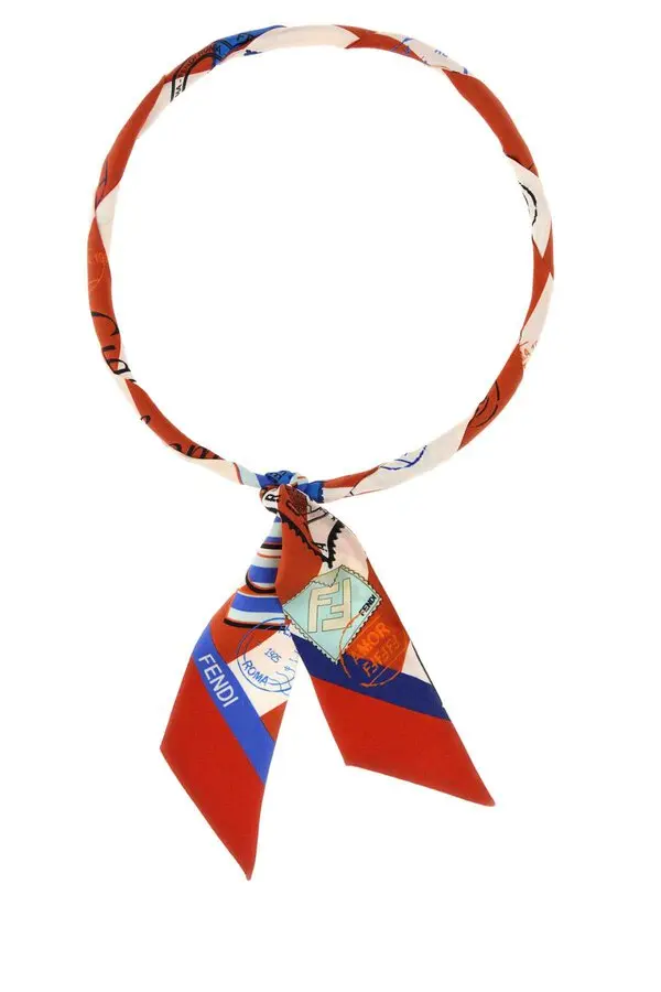 Fendi Printed Silk Reversible Foulard