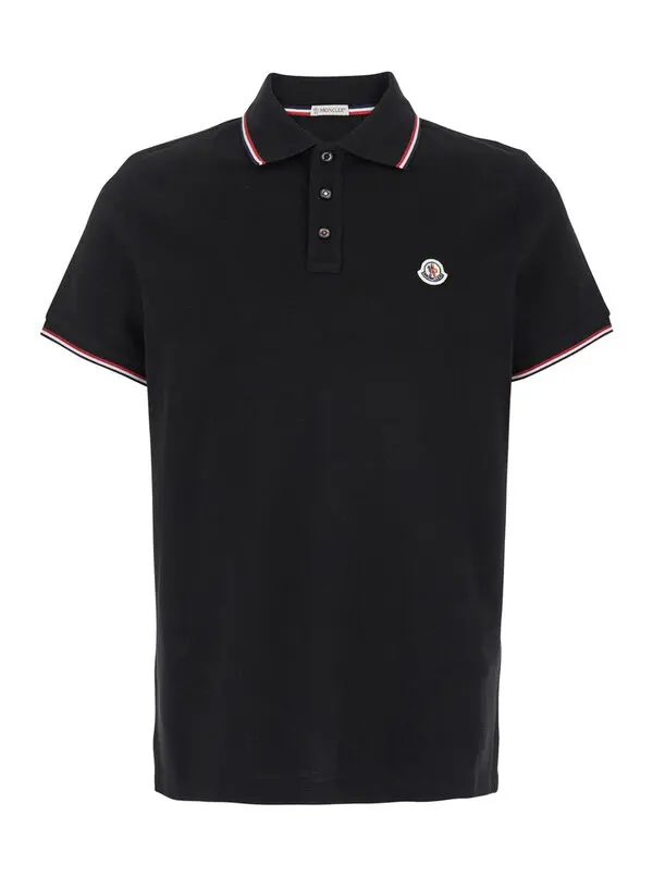 Moncler Piquet Cotton Polo Shirt With Logo Patch