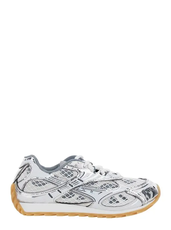 Bottega Veneta Orbit Lace Up Sneaker Technical Fishnet - White
