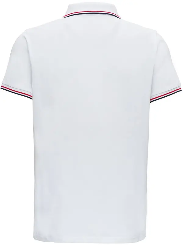 Moncler Polo Shirt With Classic Collar And Logo Embroidery On The Front In Cotton