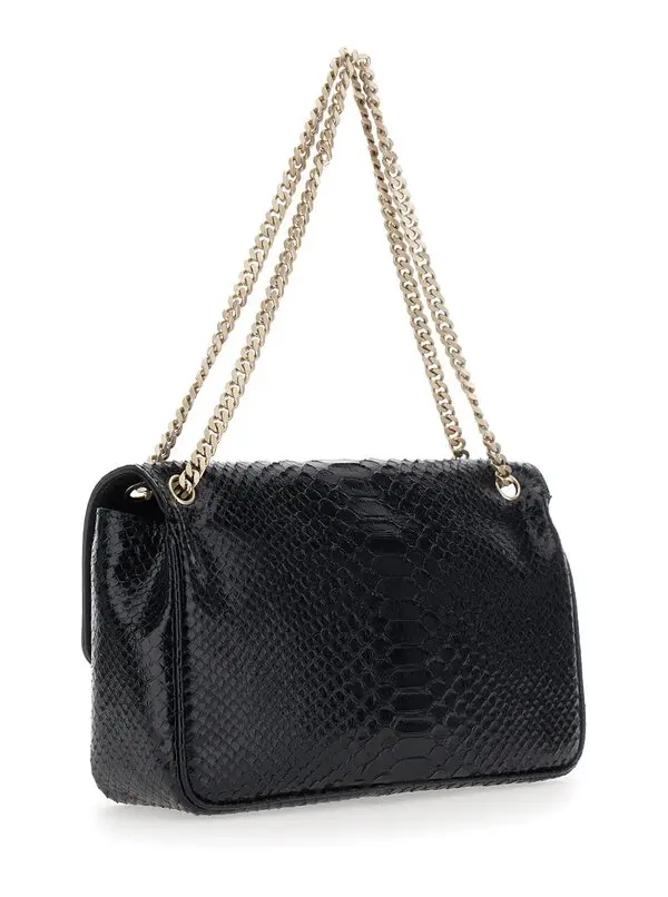 TOM FORD Semi Shiny Printed Python B/c Chainshoulder Bag