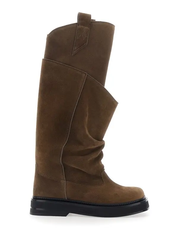 Attico Robin Passeggiata Suede Boots - Brown