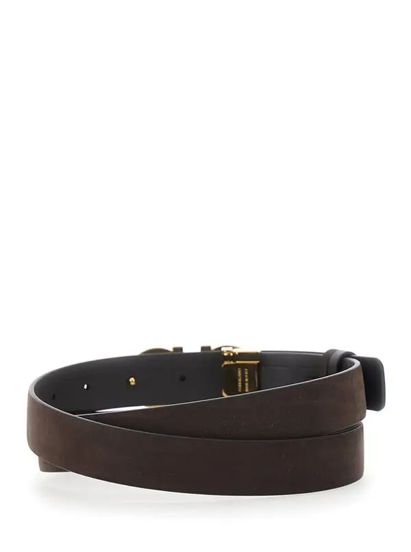 FERRAGAMO Gancio Mediterraneo Suede Belt