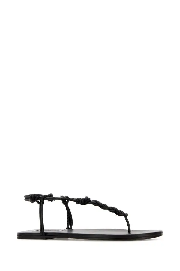 JIL SANDER Leather Tangle Sandals - Black