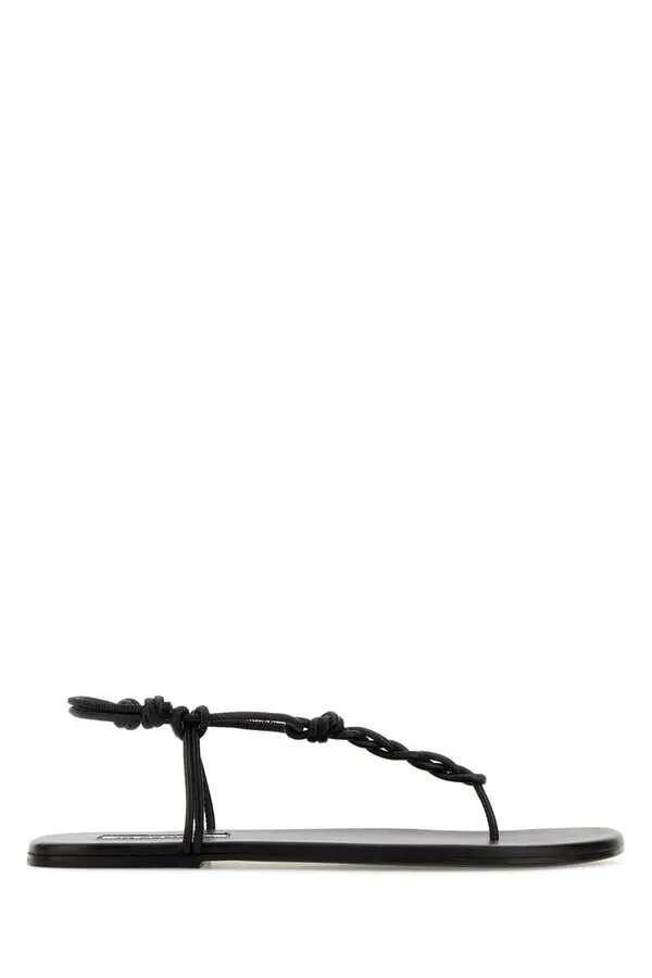 JIL SANDER Leather Tangle Sandals - Black