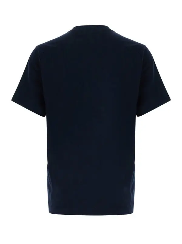 Burberry Blue T-shirt With Ekd Logo Embroidered On The Front In Cotton For - Multicolor