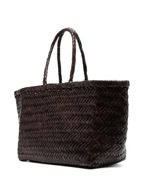 Dragon Diffusion Bamboo Triple Jump Small" Leather Handbag - Brown
