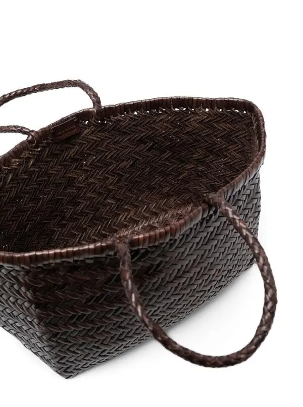 Dragon Diffusion Bamboo Triple Jump Small" Leather Handbag - Brown