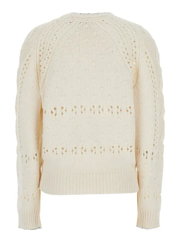 Isabel Marant Étoile Luce Crewneck Wool Sweater With Perforated Design