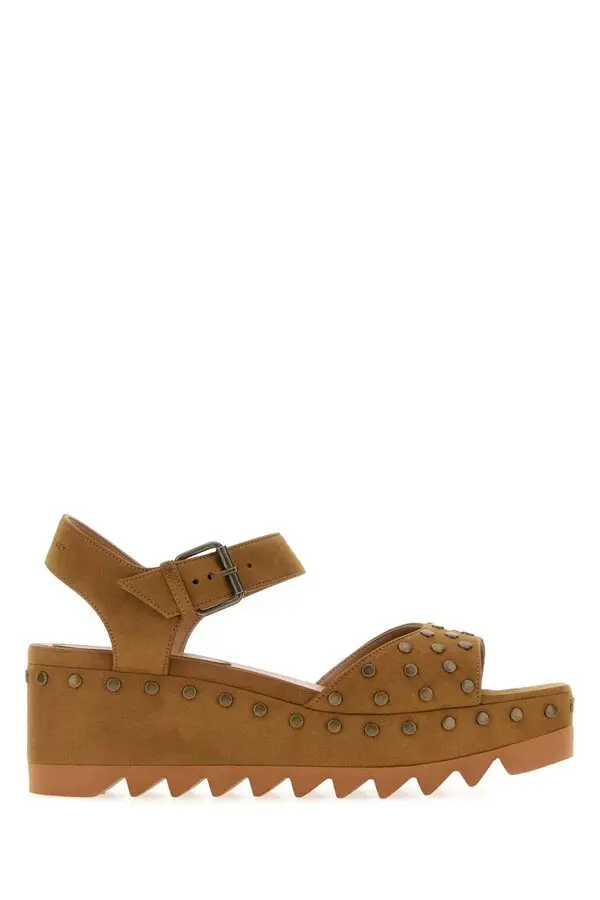 Stella McCartney Suede Elyse Sandals - Brown