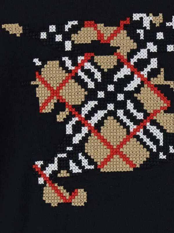 Burberry Ryan' Black T-shirt With Printed Logo On The Front In Cotton