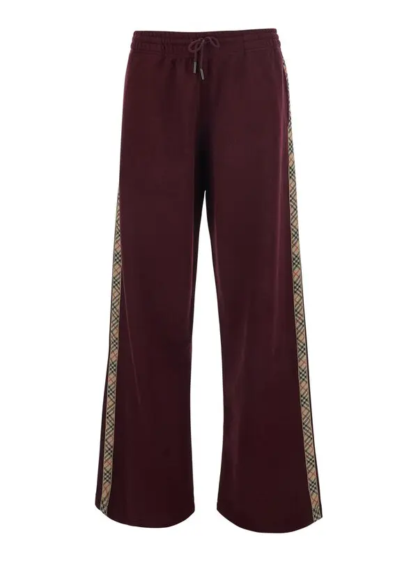 Burberry Cotton Pants With Check Motif - Multicolor